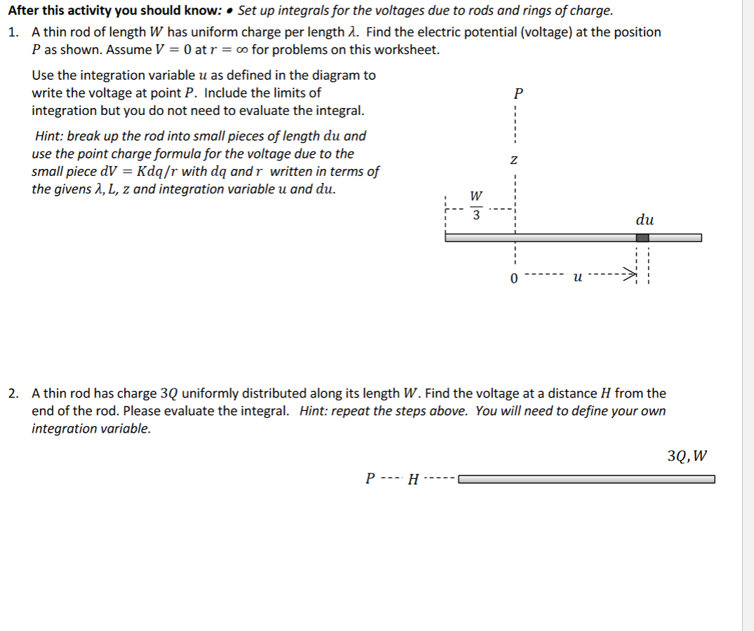 Solved After this activity you should know: - Set up | Chegg.com