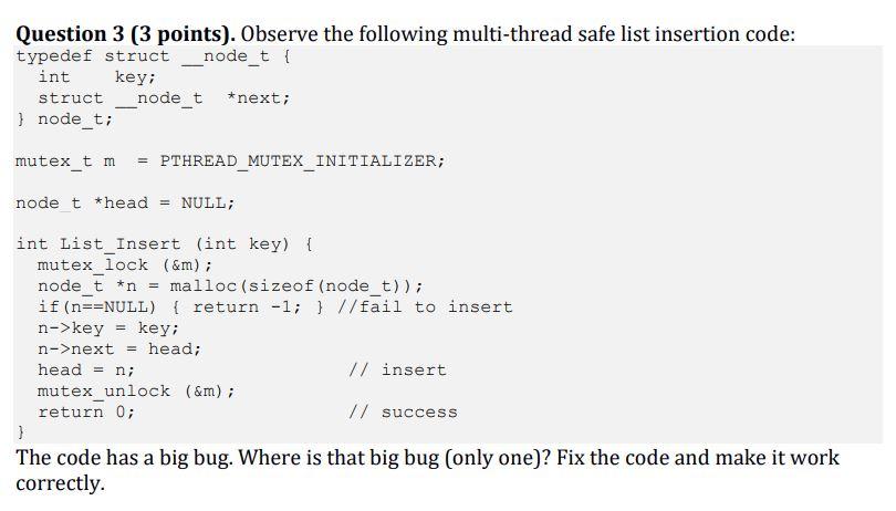 Solved Question 3 ( 3 points). Observe the following | Chegg.com