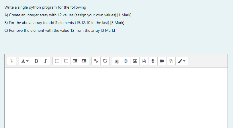 Solved Write a single python program for the following A) | Chegg.com