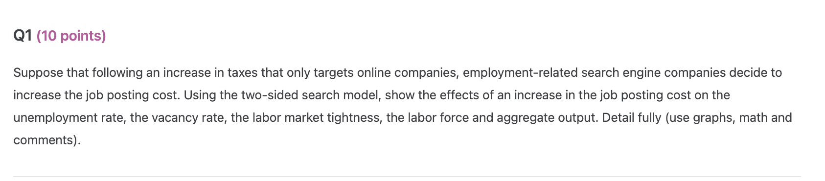 Solved Q1 (10 points) Suppose that following an increase in | Chegg.com