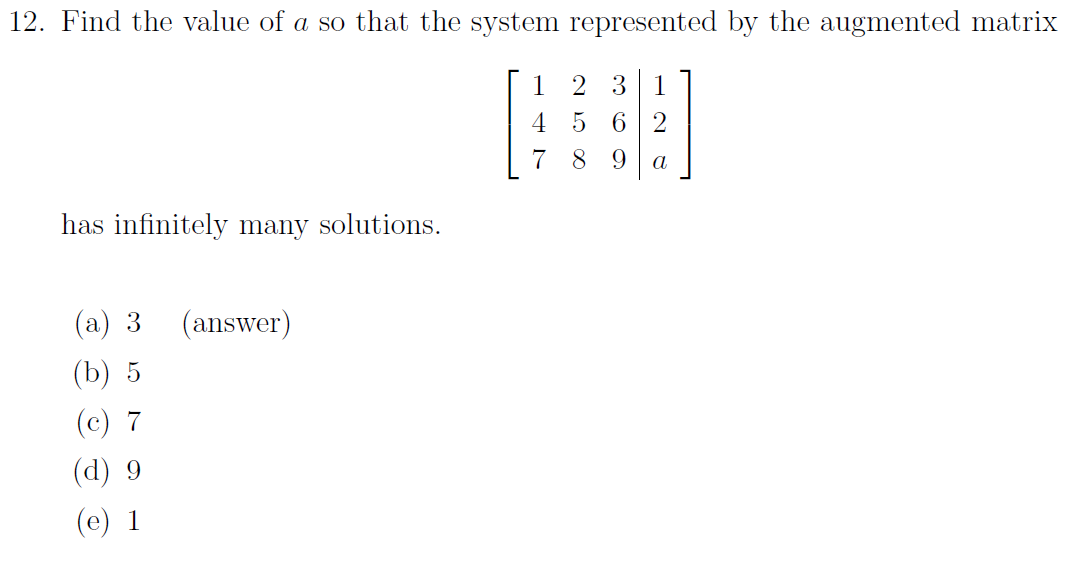 Solved Find the value of a so that the system represented by | Chegg.com