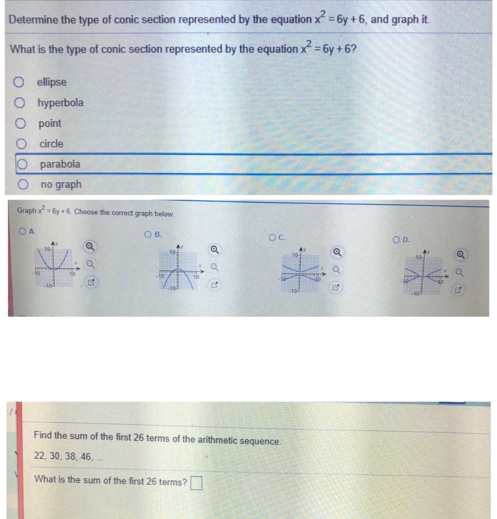 Solved Determine the type of conic section represented by | Chegg.com