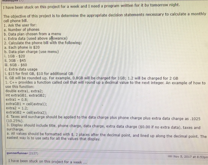 Solved I have been stuck on this project for a week and I | Chegg.com