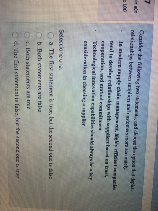 Solved Consider the following two statements, and choose the | Chegg.com