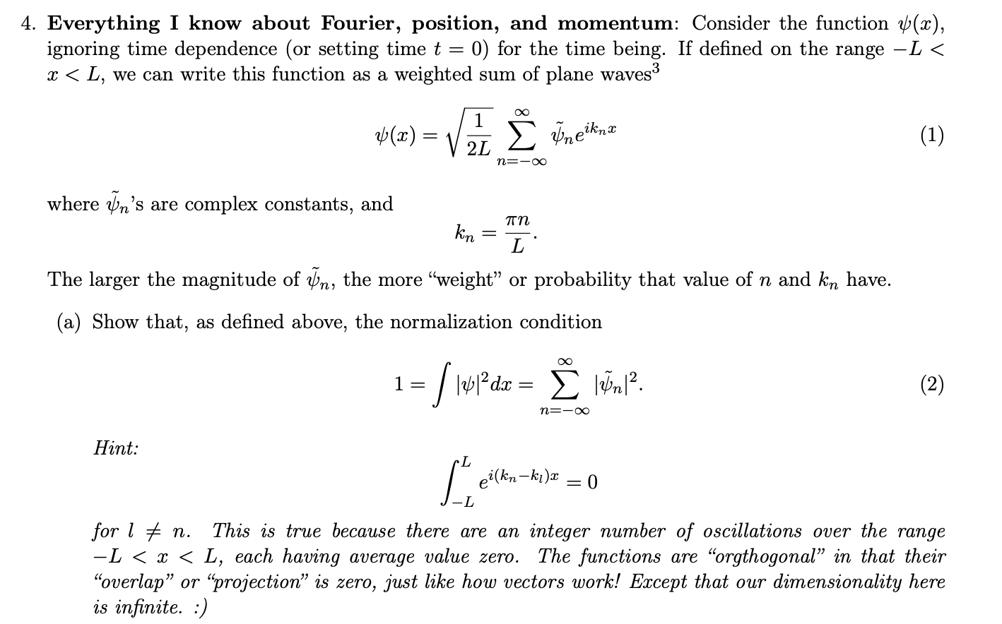 Solved 4. Everything I know about Fourier, position, and | Chegg.com