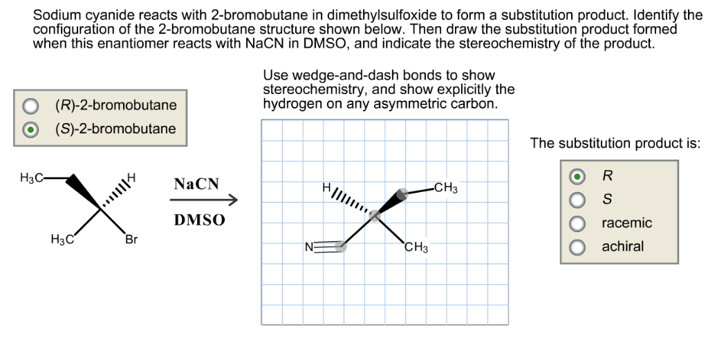 Solved Sodium cyanide reacts with 2-bromobutane in | Chegg.com