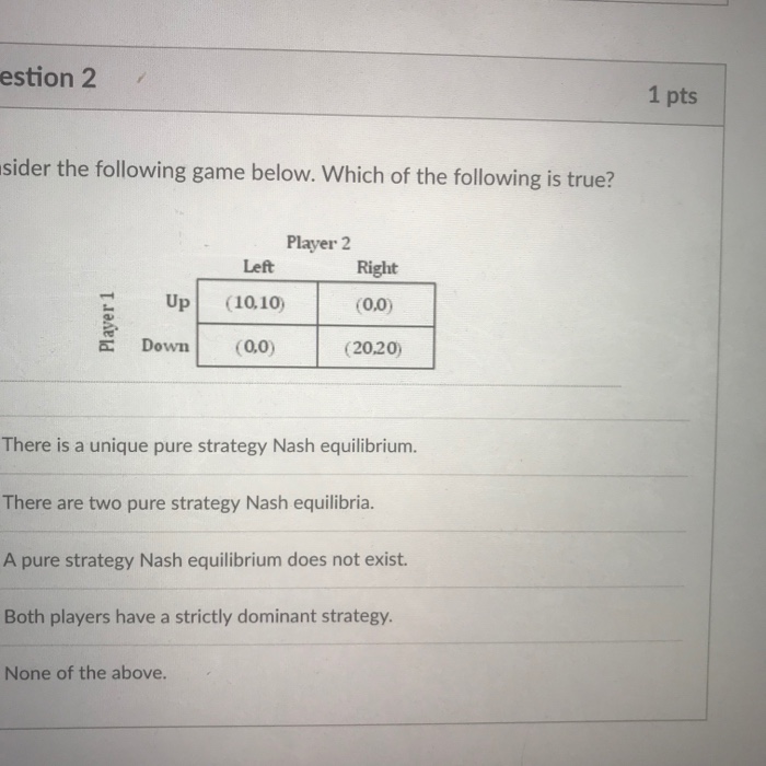 Solved None of the above. estion 3 1 pts sider the following | Chegg.com Solved None of the above. estion 3 1 pts sider the following | Chegg.com