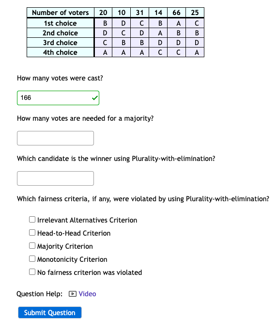 Solved Number of voters 1st choice 2nd choice 3rd choice 4th | Chegg.com