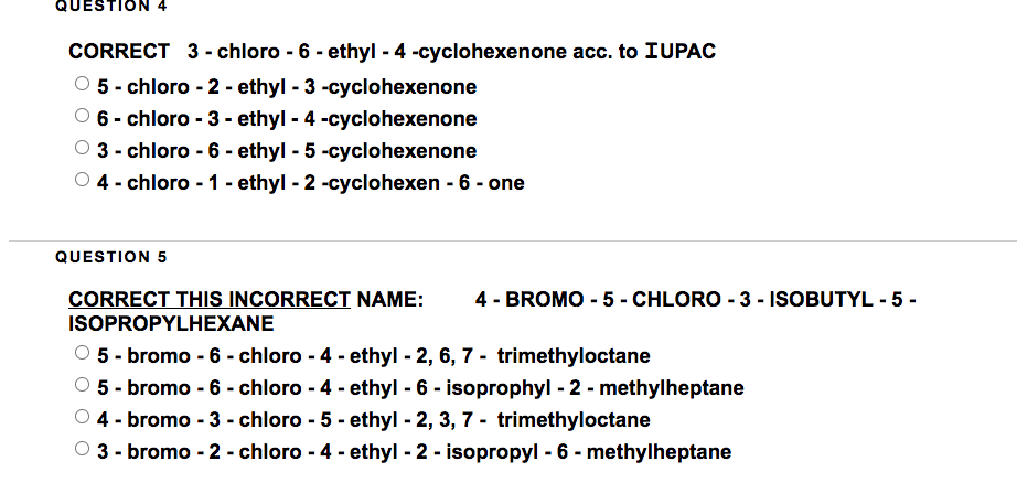Solved CORRECT 3 - chloro - 6 - ethyl - 4 -cyclohexenone | Chegg.com