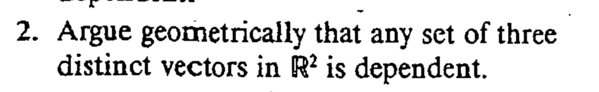 Solved 2. Argue geometrically that any set of three distinct | Chegg.com