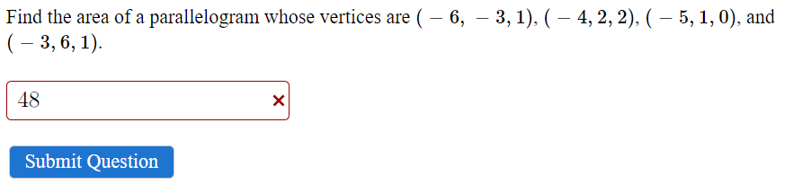 Solved Find The Area Of A Parallelogram Whose Vertices Are