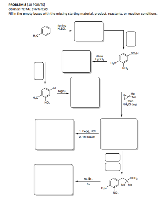 Solved PROBLEM 8 (10 POINTS) GUIDED TOTAL SYNTHESIS Fill in | Chegg.com
