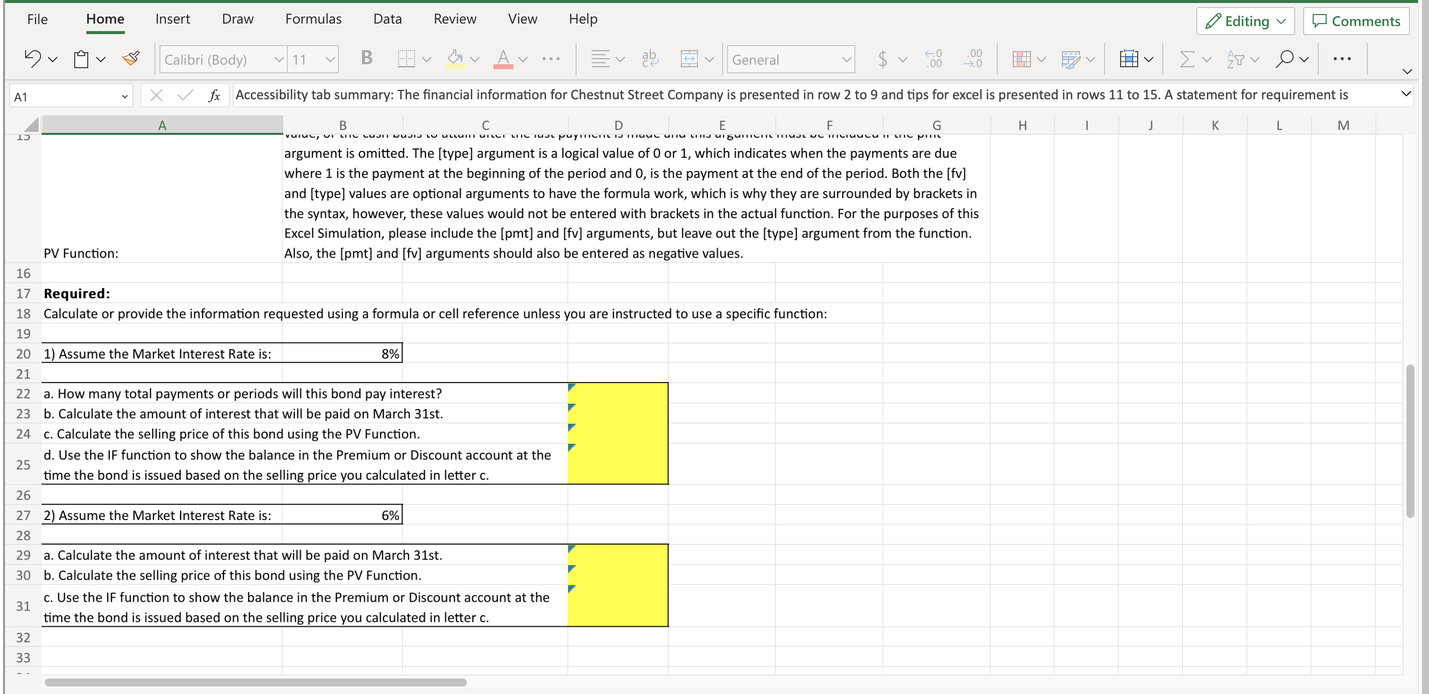 File Home Insert Draw Formulas Data Review View Help | Chegg.com