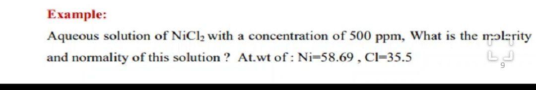 Solved Example: Aqueous solution of NiCl, with a | Chegg.com