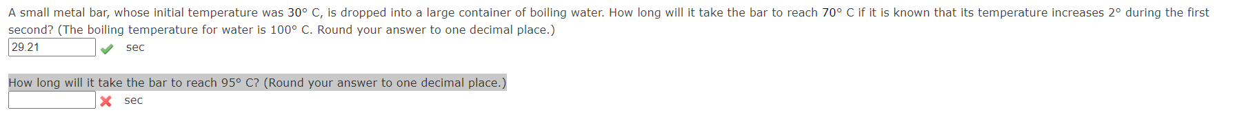 Solved A. A small metal bar, whose initial temperature was | Chegg.com