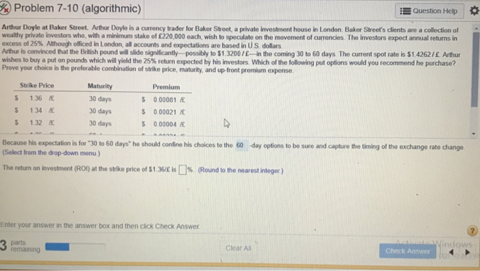 Solved Problem 7-10 (algorithmic) i-Question Help * Arthur | Chegg.com
