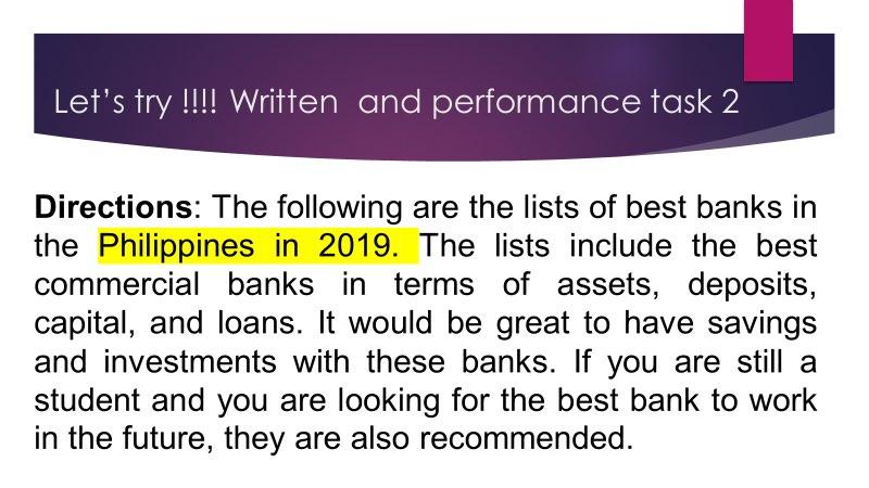 Make a bar graph ( PERFORMANCE TASK 2) in comparing | Chegg.com