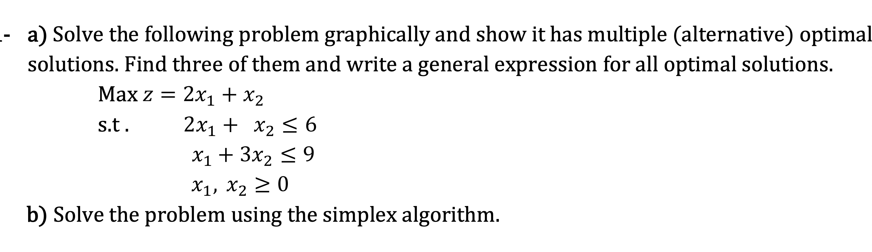 Solved a) Solve the following problem graphically and show | Chegg.com