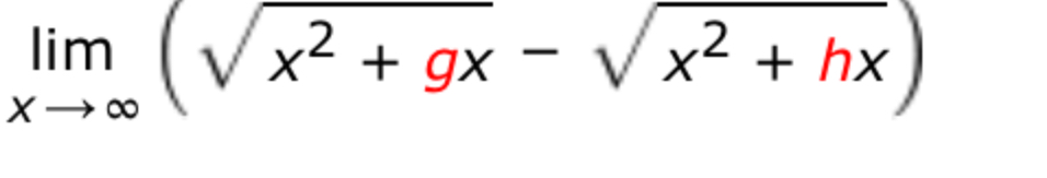 limx→∞(x2+gx2-x2+hx2) | Chegg.com