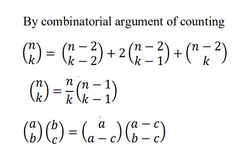 Solved By combinatorial argument of counting () = C =2) +2 | Chegg.com