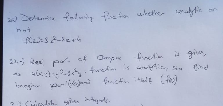 Solved 22 Determine follaning fuction whether analytic | Chegg.com
