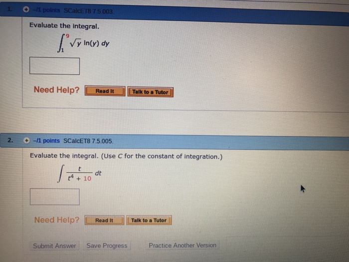 Solved Evaluate the integral. integral^9_1 squareroot y ln | Chegg.com