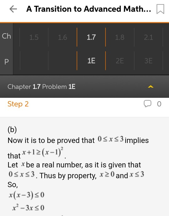 Solved + A Transition to Advanced Math... A Ch 1.5 1.8 2.1 P | Chegg.com