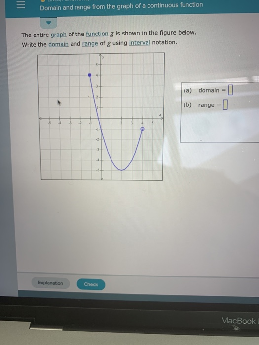 Solved Domain And Range From The Graph Of A Continuous