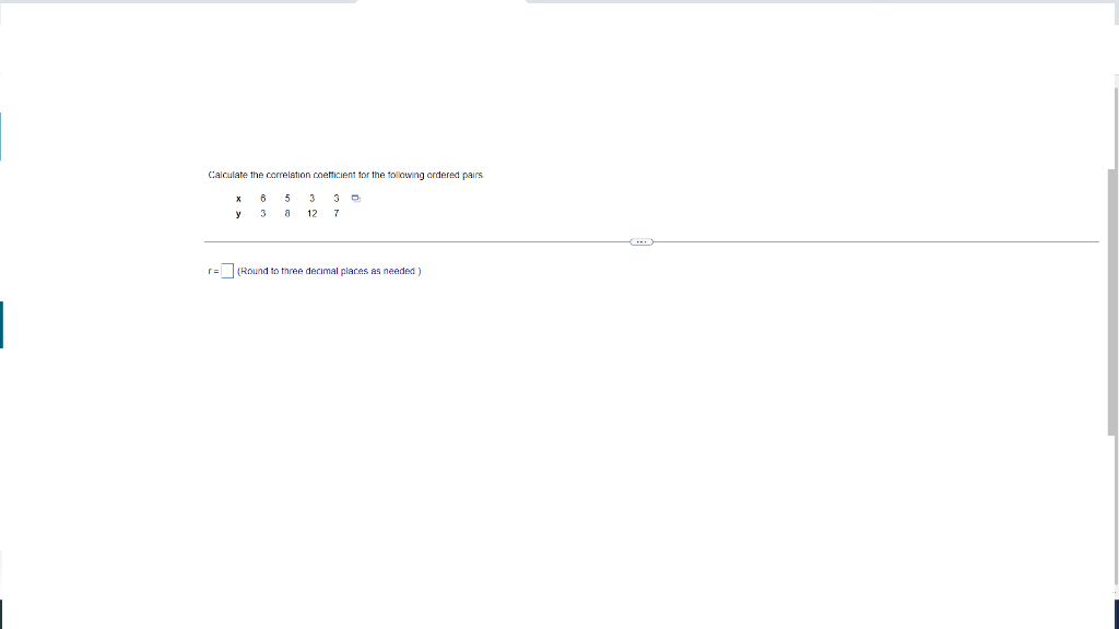 Solved Calculate the correlation coefticient for the | Chegg.com