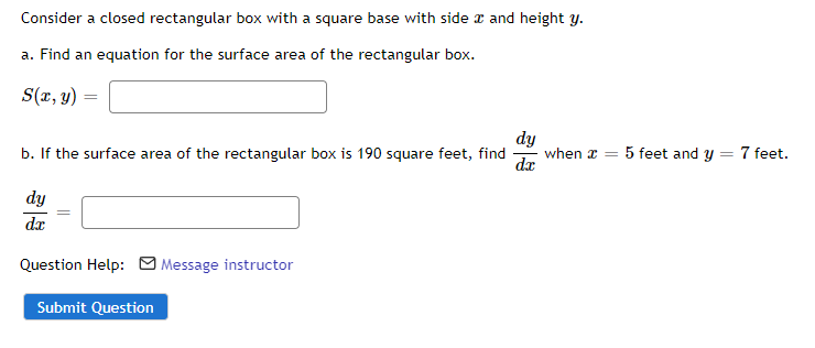Solved Consider a closed rectangular box with a square base | Chegg.com