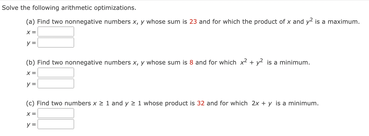 Solved Solve the following arithmetic optimizations. (a) | Chegg.com