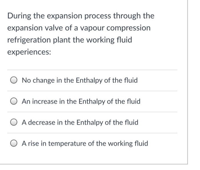 Solved During the expansion process through the expansion | Chegg.com