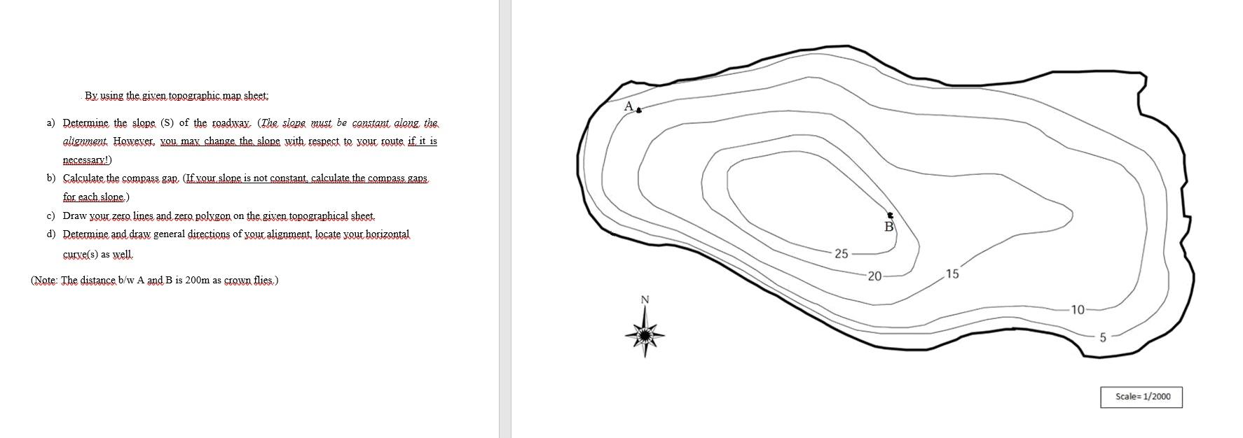 Solved By using the given topographic map sheet: A. a) | Chegg.com