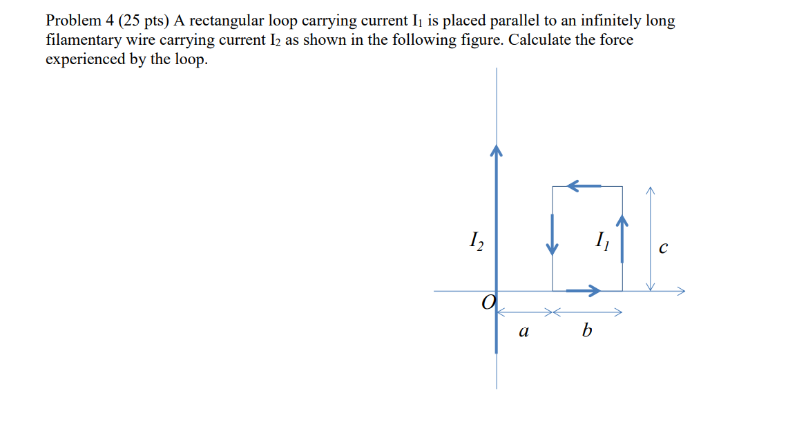 Solved Problem 4 (25 pts) A rectangular loop carrying | Chegg.com