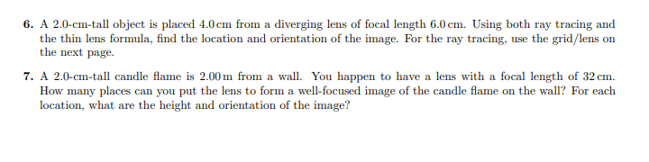 Solved A 2.0-cm-tall object is placed 4.0cm ﻿from a | Chegg.com