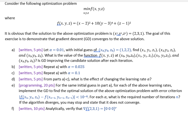 Solved Consider the following optimization problem | Chegg.com