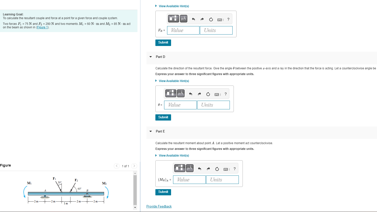 Solved Simplification of a Force and Couple System (Setup | Chegg.com