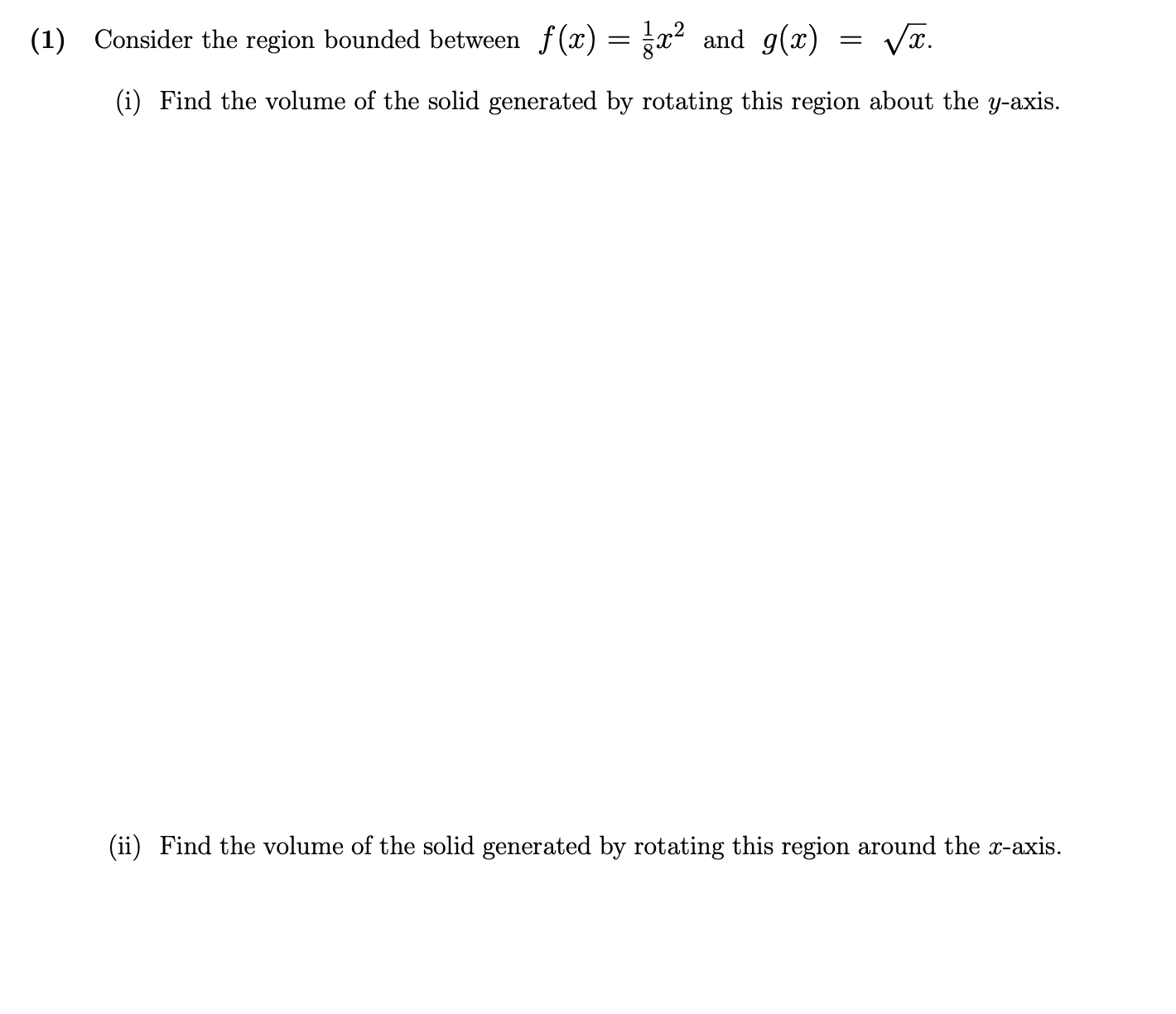 Solved 1) Consider the region bounded between f(x)=81x2 and | Chegg.com