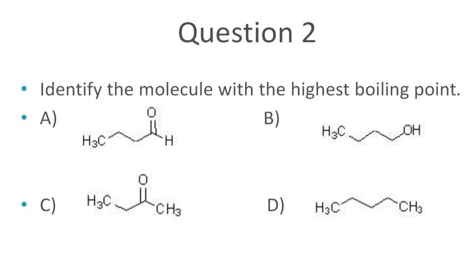 Solved Question 2 Identify the molecule with the highest | Chegg.com