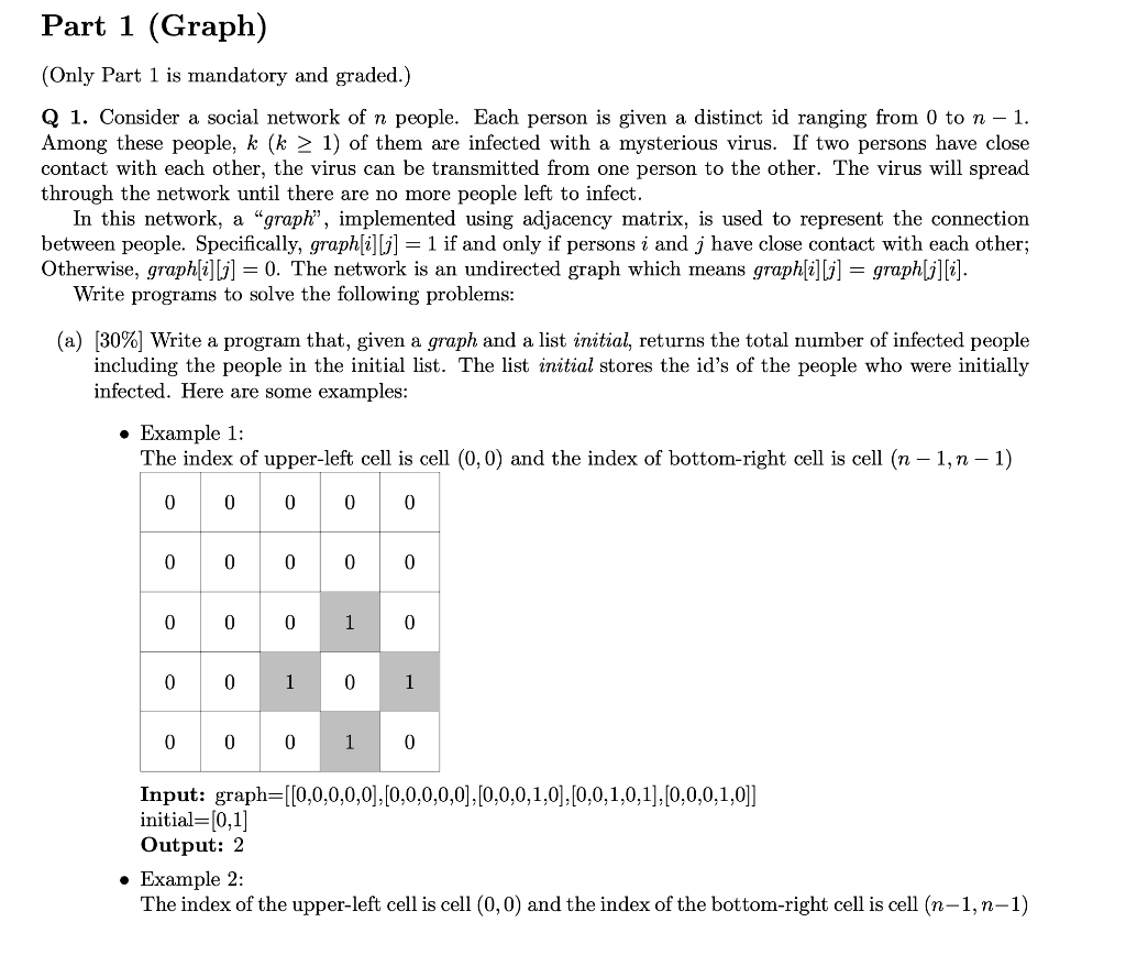 Solved (Only Part 1 is mandatory and graded.) Q 1. Consider | Chegg.com
