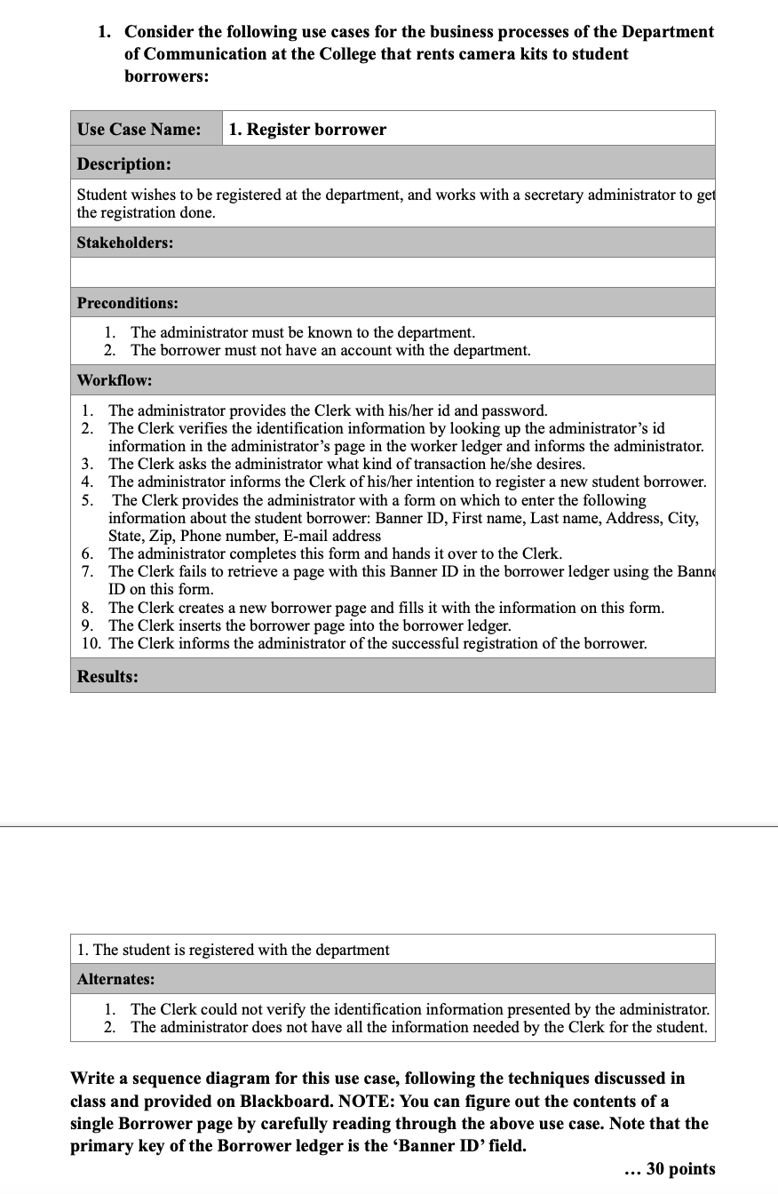 Here is an example of the format the Use Case should | Chegg.com