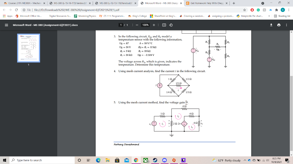 Solved Using mesh current analysis, find the current i in | Chegg.com