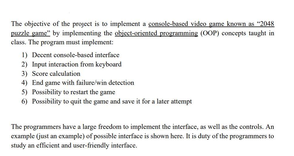 The objective of the project is to implement a | Chegg.com