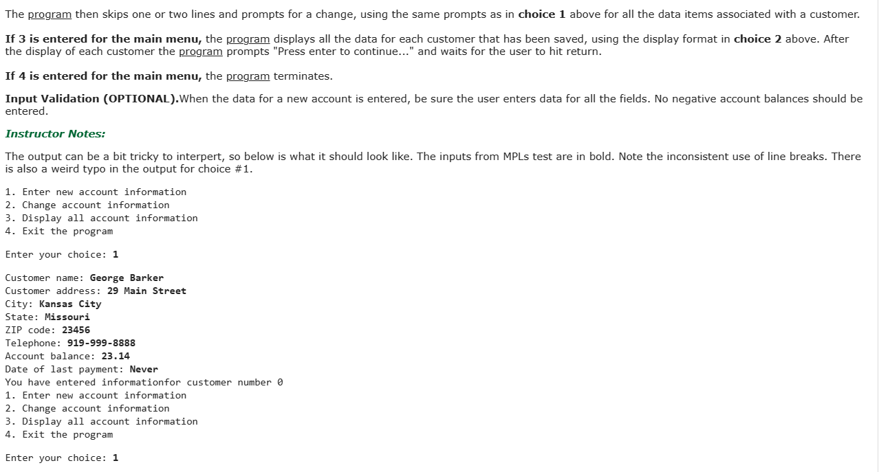 Solved 11.7: Customer Accounts Write a program that uses a | Chegg.com