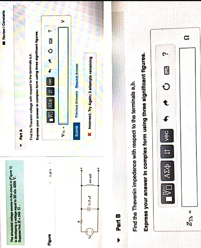 Solved Review Constants The sinusoidal voltage source in the | Chegg.com