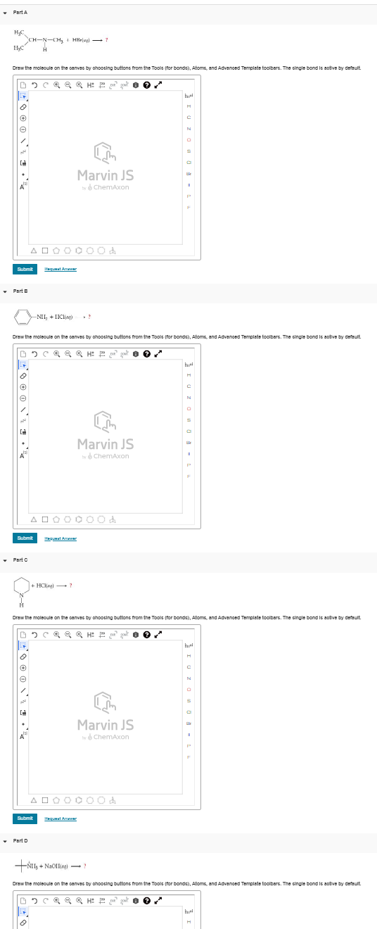 Draw the molosule on the canvec by ohoocing buttone | Chegg.com
