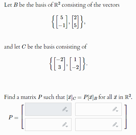 Solved Let B ﻿be the basis of R2 ﻿consisting of the | Chegg.com