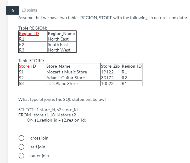 Solved 5 10 points Assume that we have two tables | Chegg.com