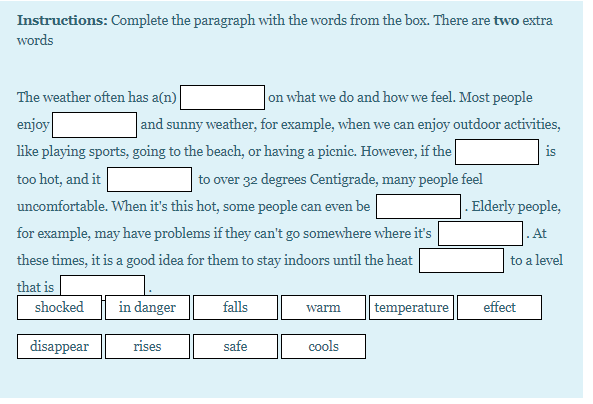 Solved Instructions: Complete the paragraph with the words | Chegg.com