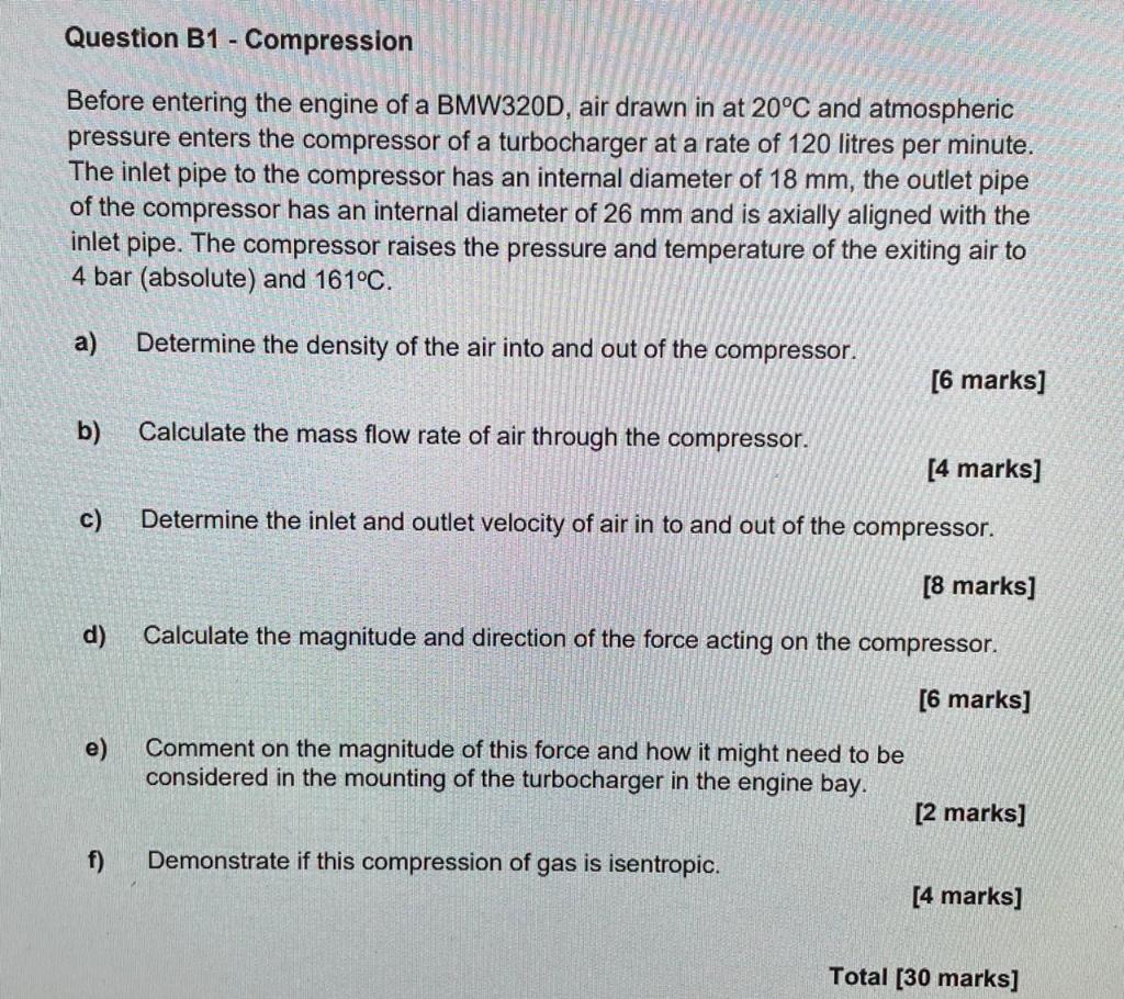 Solved Question B1 - Compression - Before entering the | Chegg.com